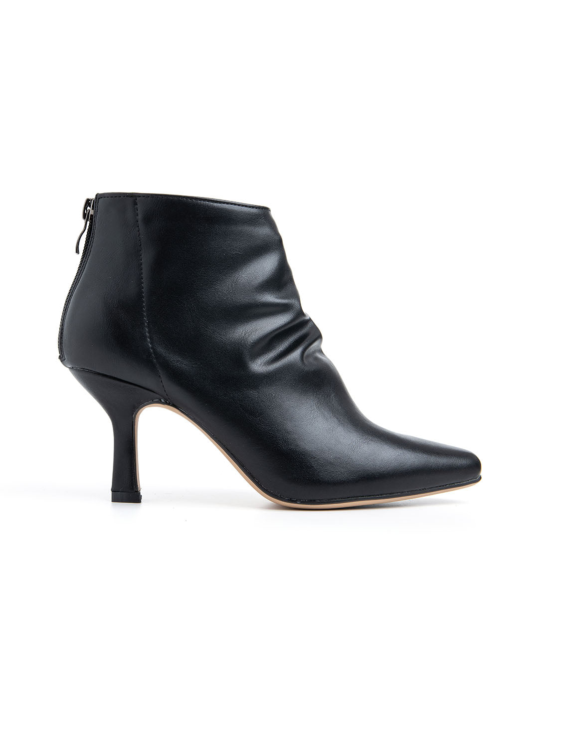 Embossed ankle boot with 8cm heel - BLACK – Noga Shoes