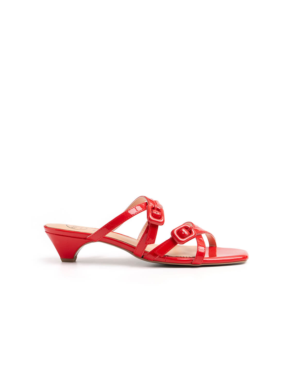 Sandal with straps and cone heel - RED – Noga Shoes