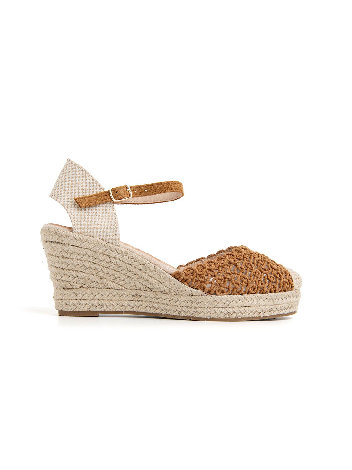 Campesina 7 heel with perforated toe - CAMEL – Noga Shoes