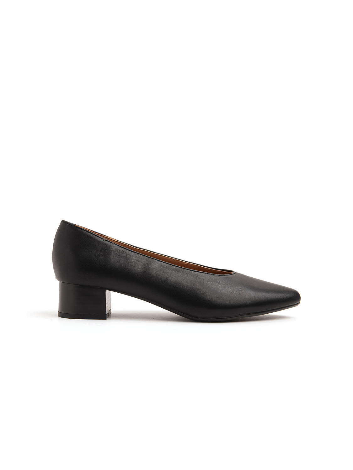 Ballerina with sweetheart neckline and 5 cm heel - BLACK – Noga Shoes